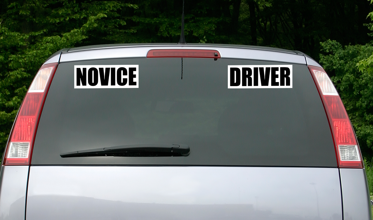Novice Driver with White Background - Vinyl Car Decal Bumper Sticker ...